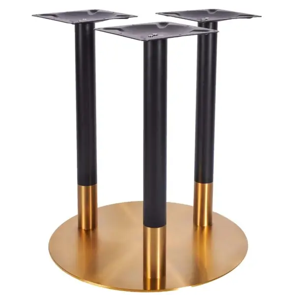 Ares Brass and Black Triple Poseur Table Base | Contract Chair Co
