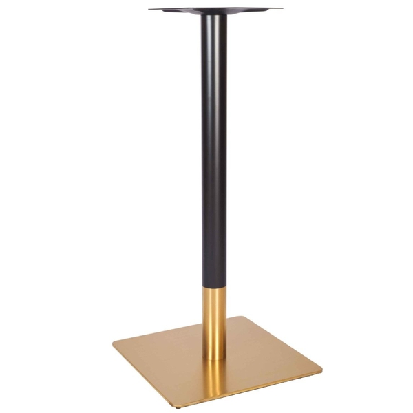 Ares Brass And Black Square Large Poseur Table Base - The Contact Chair Company