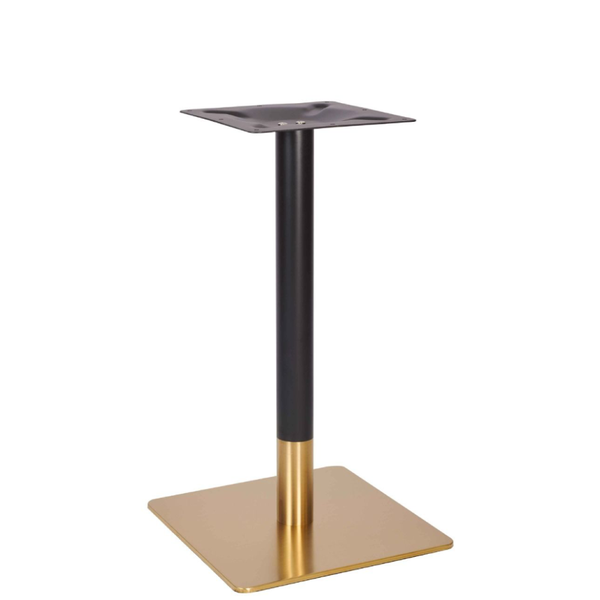 Ares Brass And Black Square Small Dining Table Base | Contract Chair Co