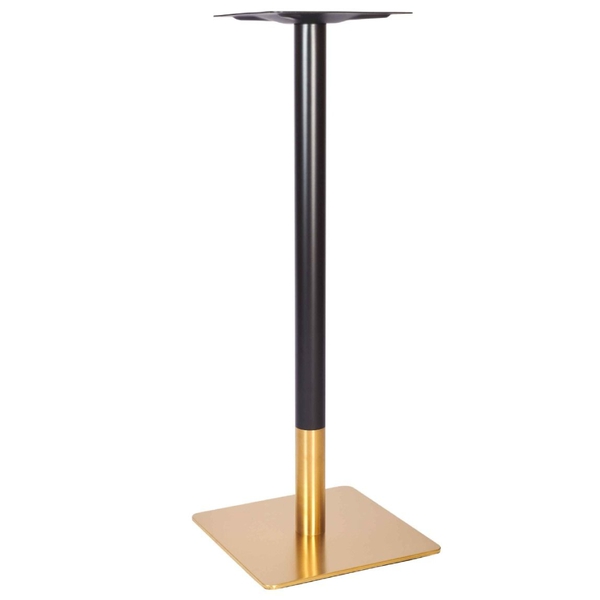 Ares Brass And Black Square Small Poseur Table Base | Contract Chair Co