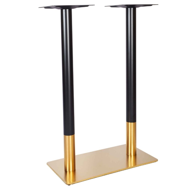 Ares Brass And Black Twin Poseur Table Base | Contract Chair Co