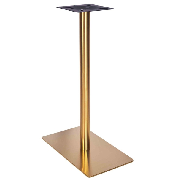 Ares Vintage Brass Rectangular Poseur Table Base - The Contact Chair Company