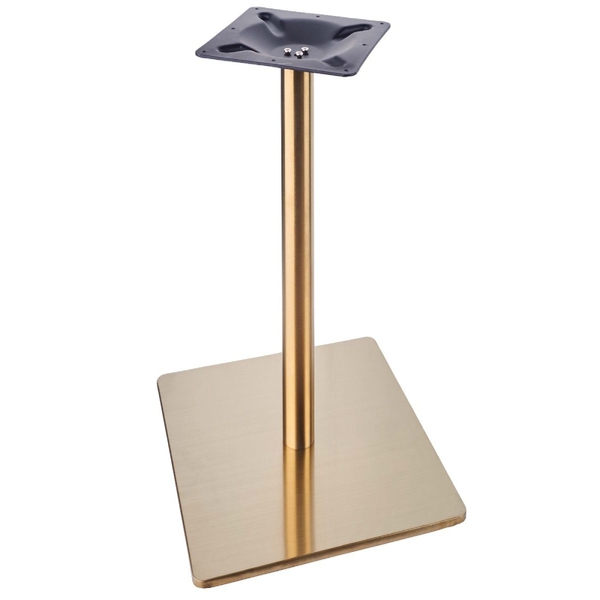 Ares Vintage Brass Square Large Poseur Table Base | Contract Chair Co