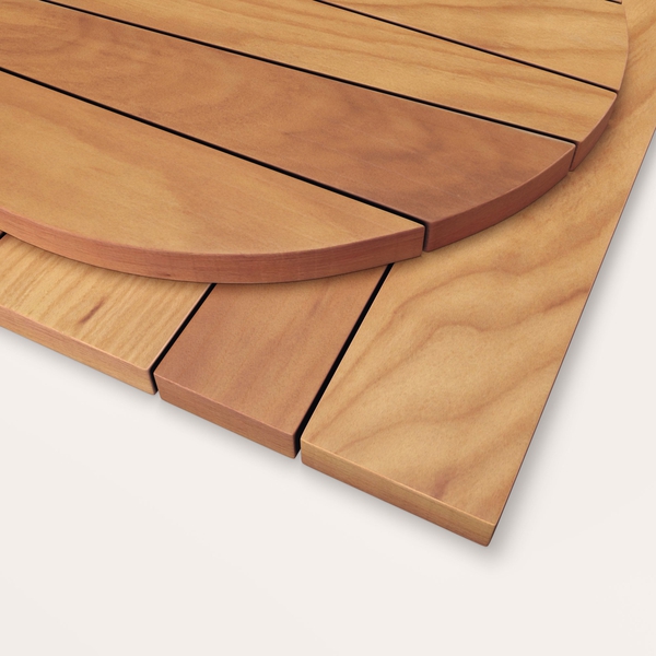 Slatted Iroko Table Top (Irregular) - The Contact Chair Company