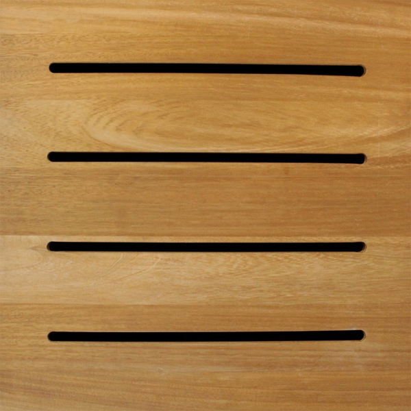 Slotted 'Money Box' Iroko Table Top - The Contact Chair Company