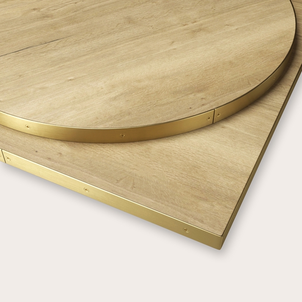 Veneer Table Top With Brass Band Edging | Contract Chair Co